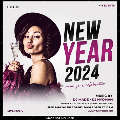 새해 축하 소셜 미디어 포스트 템플릿 디자인 무료 Psd 파일