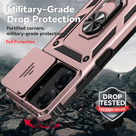 Generic Redmi C Case Heavy Duty Case With Ring Kickstand And Sliding Camera Cover For Xiaomi