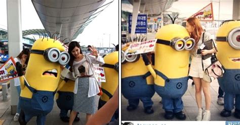 소녀시대 슈퍼배드 2 미니언 배웅 받으며 출국