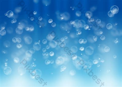 Light Blue Gradient Background Sea Water Bubbles Effect Psd Free