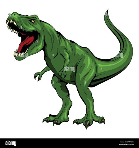 Dinosaur Rex Vector Illustration Of A Roaring Tyrannosaurus Mesozoic