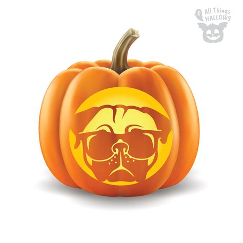 Pug Pumpkin Stencil Allthingshallows