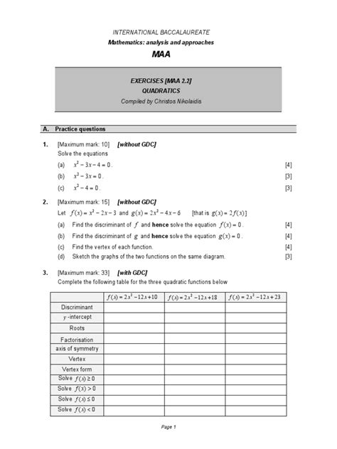 Maa 2 2 Quadratics Eco Pdf Quadratic Equation Mathematical Relations
