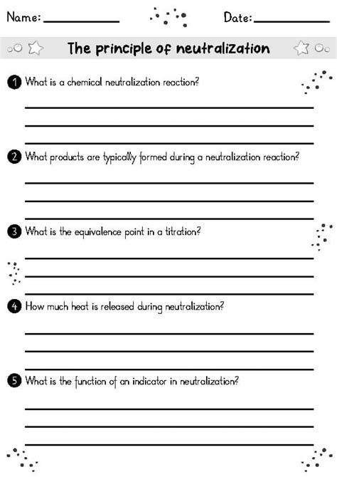 The Principle Of Neutralization Worksheets With Questions Answers