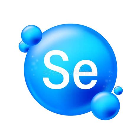 Selenium Se Icon Structure Chemical Element Round Shape Circle Light
