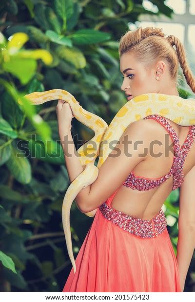 Sexy Woman Holding Python Stock Photo Shutterstock