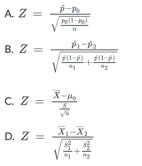 Solved For Each Scenario Given Identify The Test Statistic Chegg Com