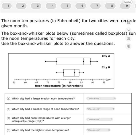 Solved The Noon Temperatures In Fahrenheit For Two Cities Were