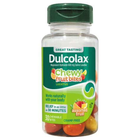 Dulcolax Fruit Bites Laxative Chewy 600 Mg Assorted Fruit Chewable Bites Brookshires