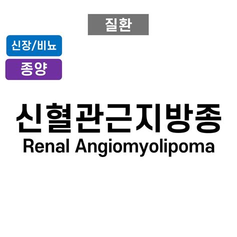 신혈관근지방종 Renal Angiomyolipoma 의학당