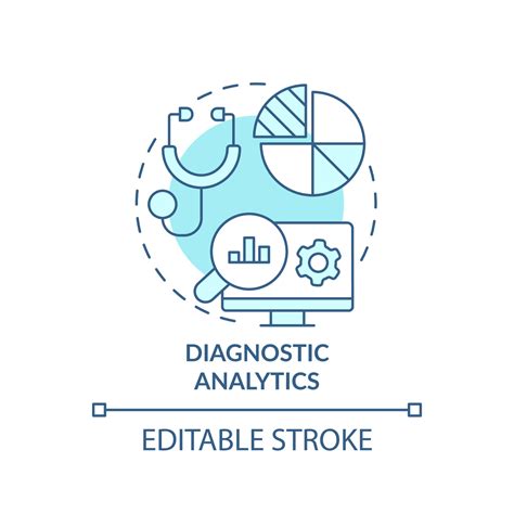 Diagnostic Analytics Turquoise Concept Icon Business Data Management Type Abstract Idea Thin