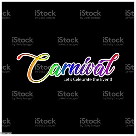 행복 한 브라질 카니발의 날입니다 검은 배경에 무지개 색과 흰색 선 가진 간단한 카니발 Typogrpahy 공 스포츠 장비에 대한 스톡 벡터 아트 및 기타 이미지 Istock