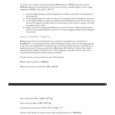 Solved An L R C ﻿series Circuit Is Constructed Using A 200Ω