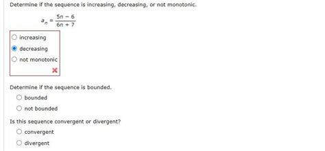 Solved Determine If The Sequence Is Increasing Decreasing