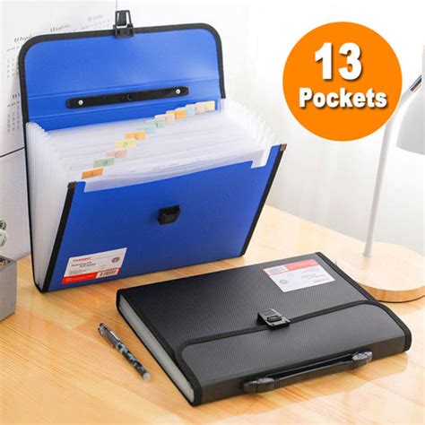 13 Pockets Expanding Wallet Office Document Holder Office And School Document Organizer Portable