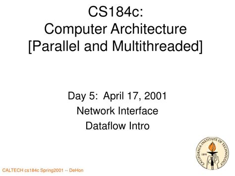 Ppt Cs184c Computer Architecture Parallel And Multithreaded