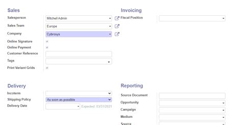 Sales Quotation Odoo 14 Community Edition Book Sales