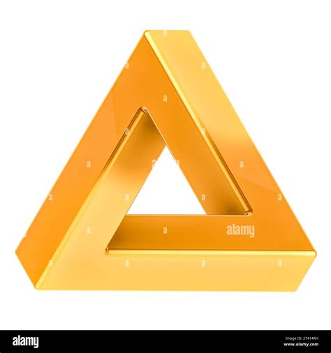 Impossible Triangle Optical Illusion 3d Rendering Isolated On White