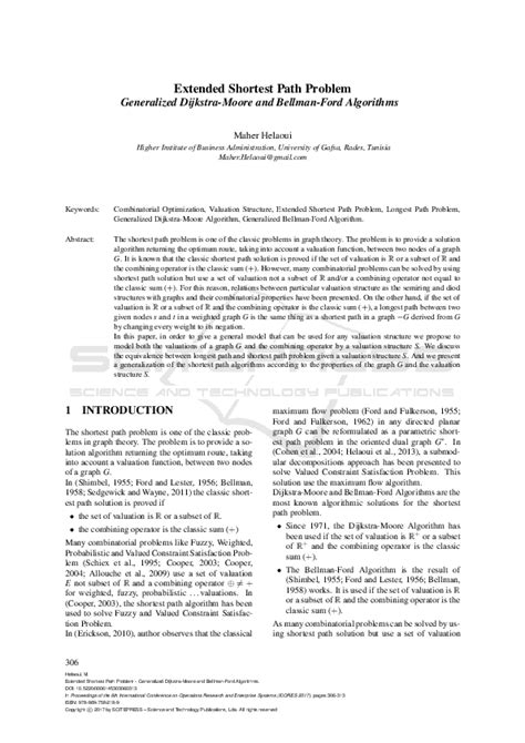 Pdf Extended Shortest Path Problem Generalized Dijkstra Moore And Bellman Ford Algorithms