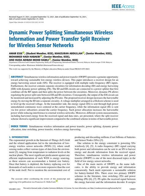 pdf dynamic power splitting simultaneous wireless information and