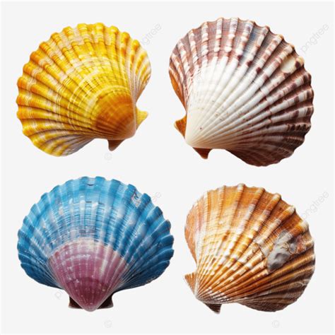 네 가지 색깔의 조개 껍데기 바다 물의 Png 일러스트 및 이미지 에 대한 무료 다운로드 Pngtree