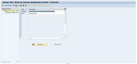 Ofmr3 Sap Tcode Maintain Account Assgmt Transfer Rules