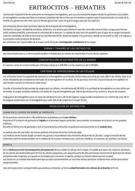 Eritrocitos Anemia Y Policitemia Celeste Codutti Udocz