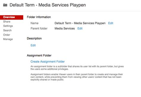 Create Assignments Folder In Panopto Media Library Knowledgebase Teaching Learning And