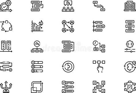 Scrum Development Icons Collection Is A Vector Illustration With Editable Stroke Stock Vector