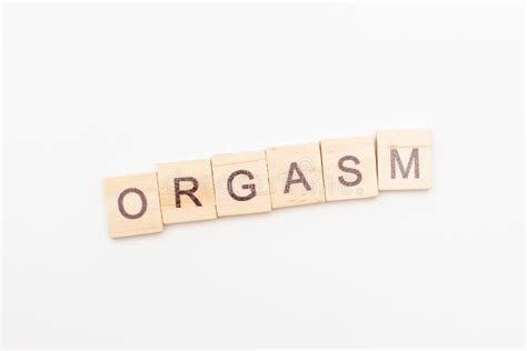 Inscription Orgasm Made Of Letters On Wooden Blocks Sex Education