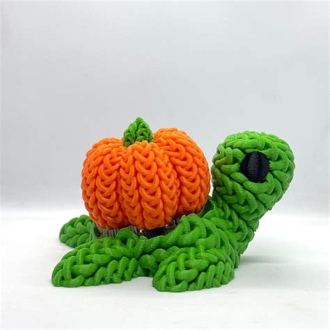 🎃 Knitted Pumpkin Turtle Clicker・ 3d File For 3d Printing・cults