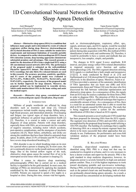 Pdf 1d Convolutional Neural Network For Obstructive Sleep Apnea Detection