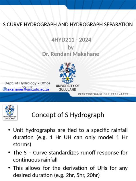 4hyd211 Baseflow Separation And S Curve Hydrograph Pdf Chemical Engineering Physical