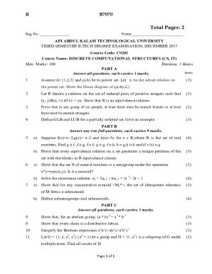 Fillable Online Discrete Computational StructuresCS Question Papers Fax Email Print