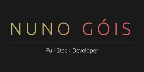 GitHub nunogois nunogois Nuno Góis Full Stack Developer Learn more about me