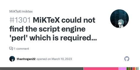 Miktex Could Not Find The Script Engine Perl Which Is Required To