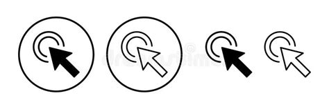 Click Icon Vector Cursor Icon Vector Stock Vector Illustration Of Point Connection