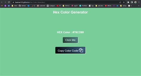 Github Itsaman123hex Color Generator A Webapp That Generates Random
