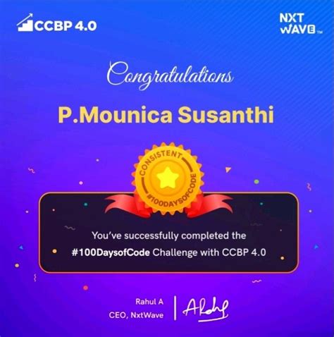 Monica Jaymzz On Linkedin Ccbp Ccbpian Nxtwave Achievement Certificateofcompletion 16