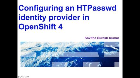 Configuring Htpasswd Identity Provider In Openshift 4 Youtube