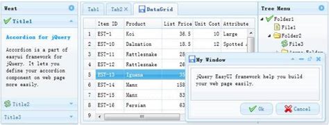 JQuery EasyUI Suite Composants Pour Vos Pages Web