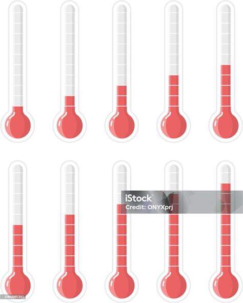溫度計刻度用於溫度計向量符號收集的華氏度或攝氏度等級範本向量圖形及更多一組物體圖片 一組物體 互聯網 人 Istock