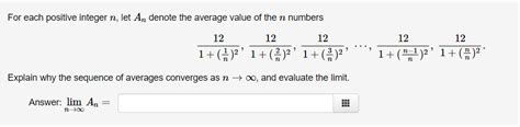 Solved For Each Positive Integer N Let An Denote The Chegg