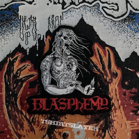 Blasphemy Woven Lasercut Patch Tshirtslayer Tshirt And Battlejacket