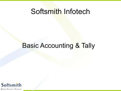 Accounting Basics And Tally