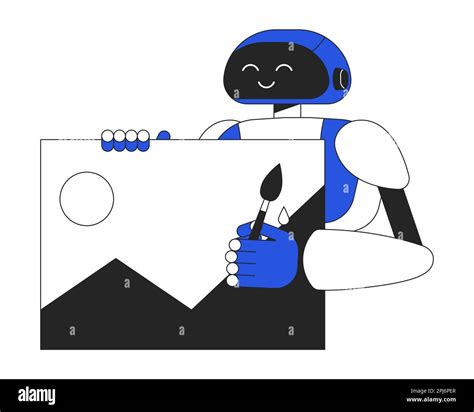 Ai Image Generator Duo Color Line Concept Vector Spot Illustration Stock Vector Image And Art Alamy