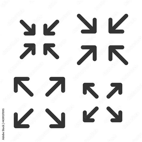 Vektorová grafika Pixel perfect linear icons of reduce and enlarge screen size built on two