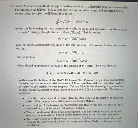 Solved Eulers Method Is A Method For Approximating