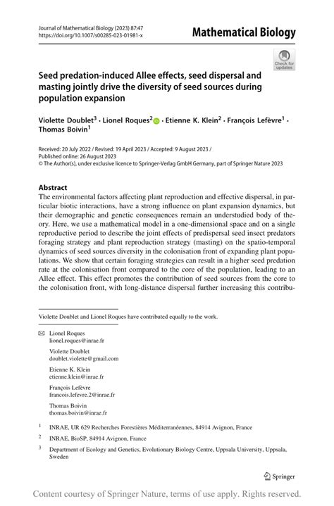 Seed Predation Induced Allee Effects Seed Dispersal And Masting Jointly Drive The Diversity Of