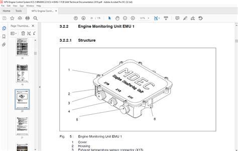 MTU Engine Control System ECS ECU EMU FCB SAM Optional Technical Documentation Manual